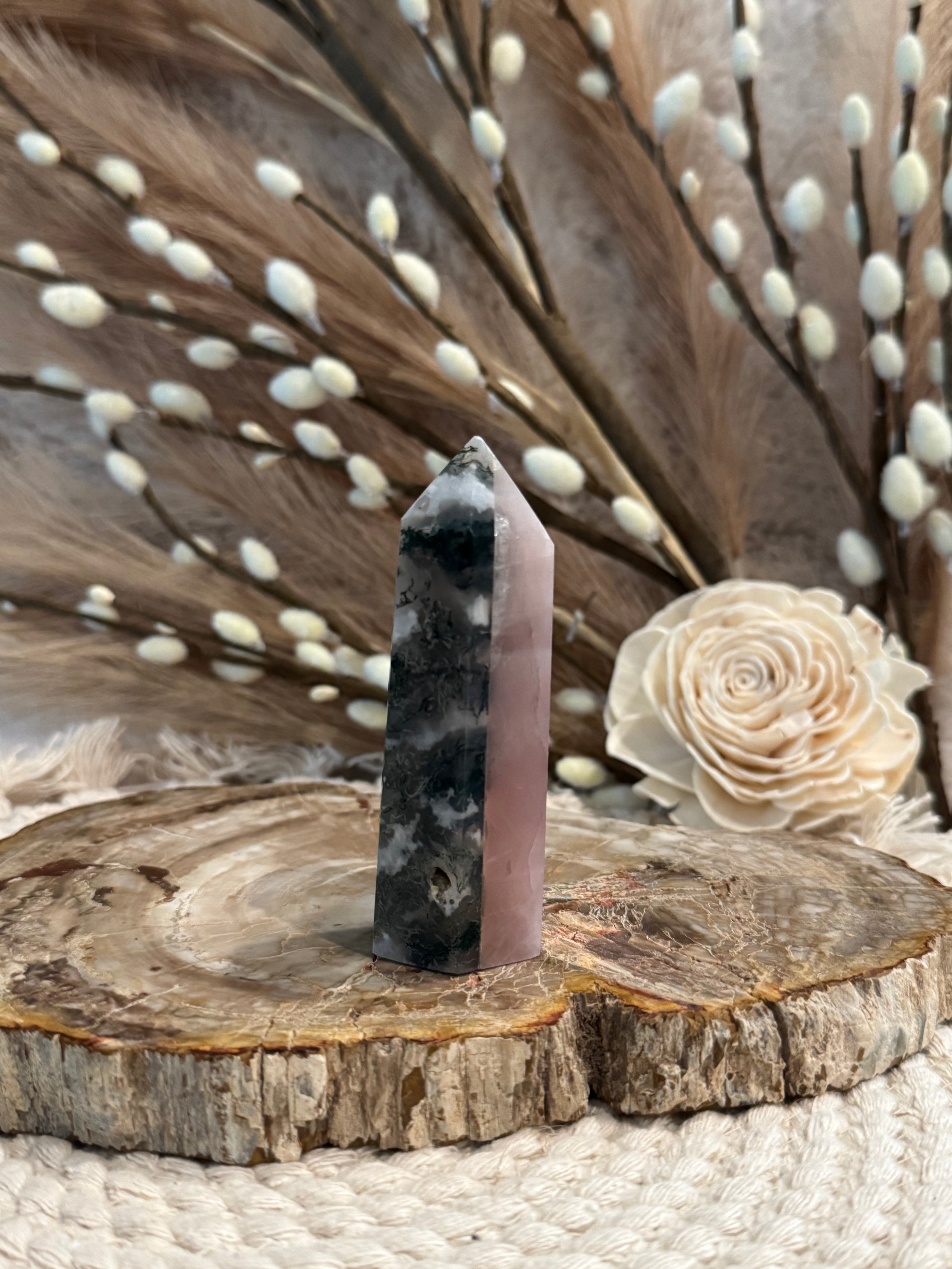 Rose Quartz & Moss Agate – Alaskan Mystic Wonders